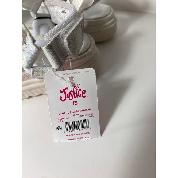 Justice | Shoes | Justice Girls White Iridescent Strappy Platform ...